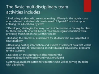 The multidiciplinary team for assessment of children with | PPTX