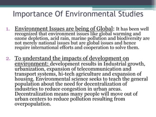 The multidisciplinary nature of environmental studies and natural ...