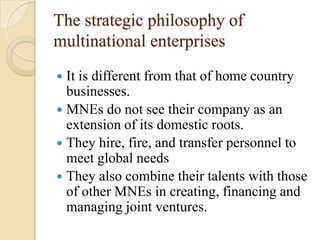 The multinational enterprise | PPTX