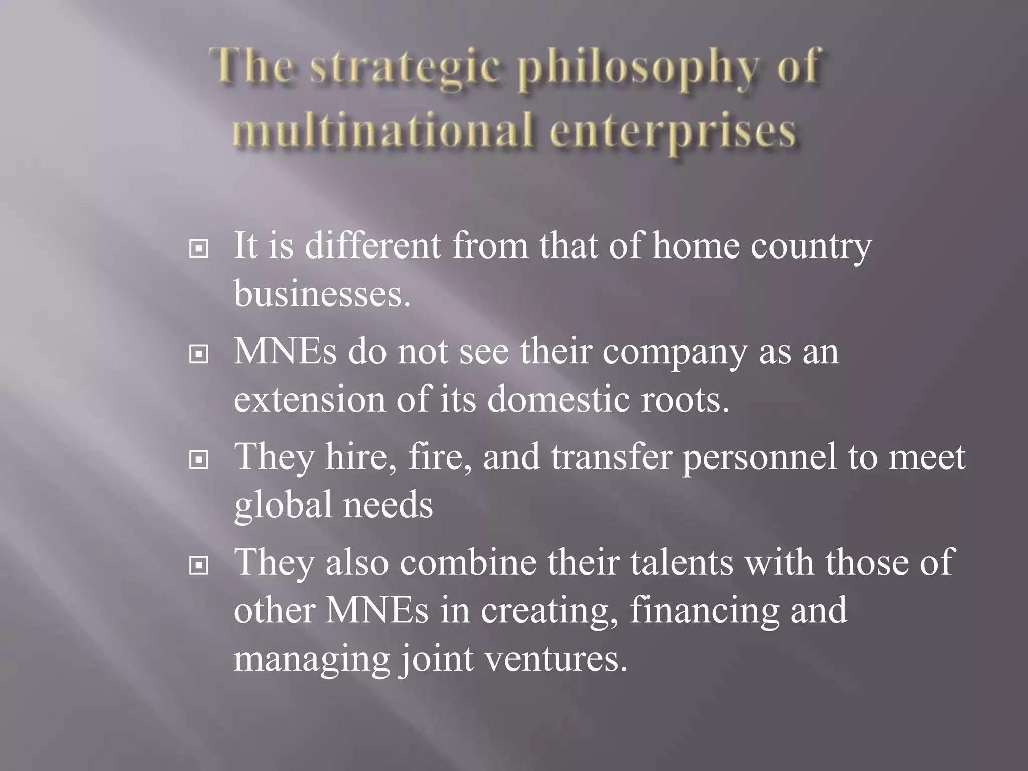 The multinational enterprise | PPTX