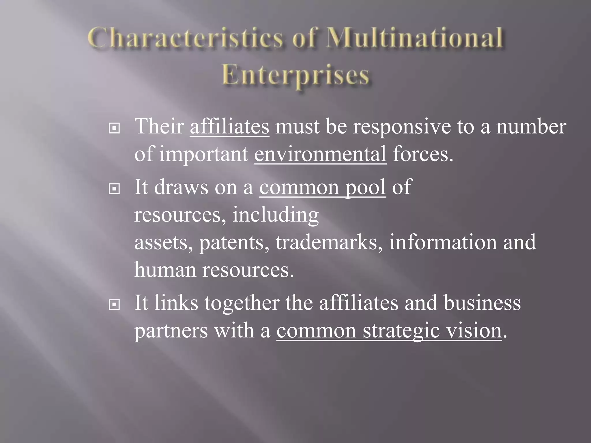 The multinational enterprise | PPTX