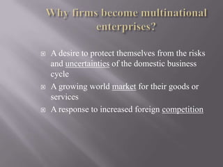 The multinational enterprise | PPTX
