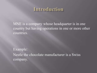 The multinational enterprise | PPTX