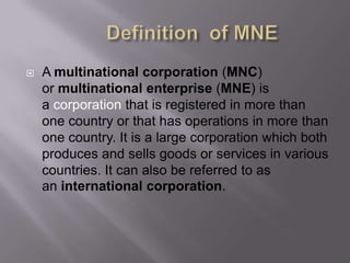 The multinational enterprise | PPTX