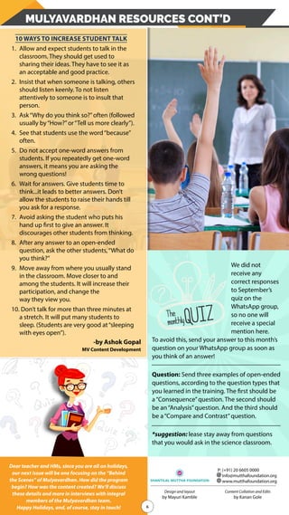 The Mulyavardhan Voice: October 2018 Issue | PDF