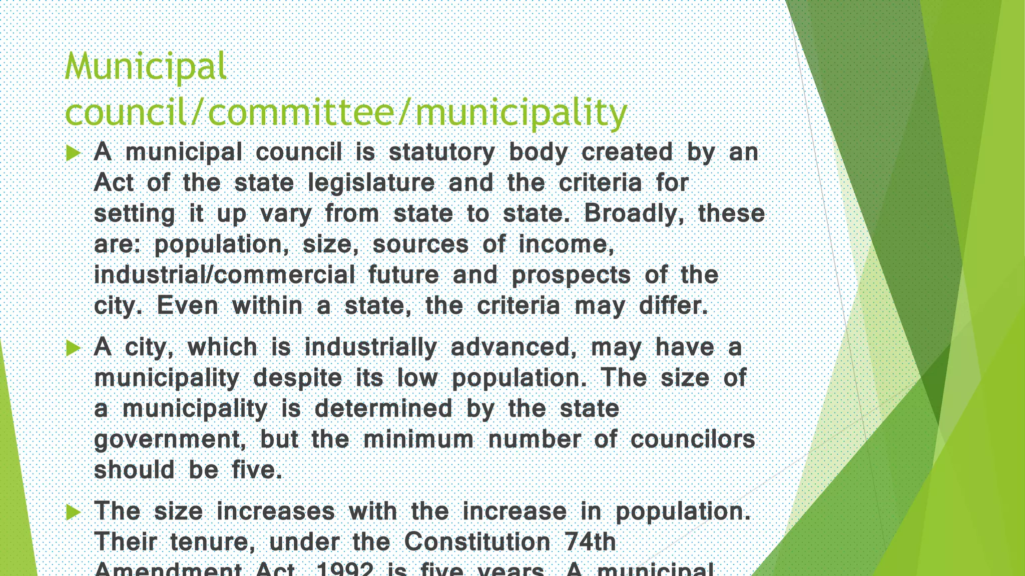 The municipalities | PPTX