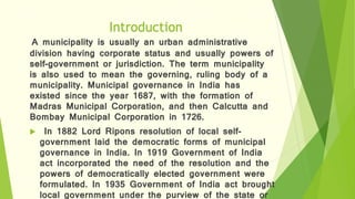 The municipalities | PPTX