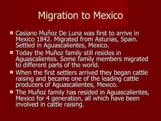 The munoz migration - geography family tree1 | PPT