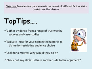 FM2 Section A: The murder of audience choice | PPTX