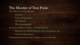 The murder of Tom Poole | PPT