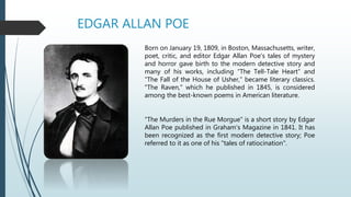 THE MURDERS IN THE RUE MORGUE written by Edgar Allan Poe | PPTX