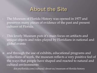 The Museum of Florida History | PPT