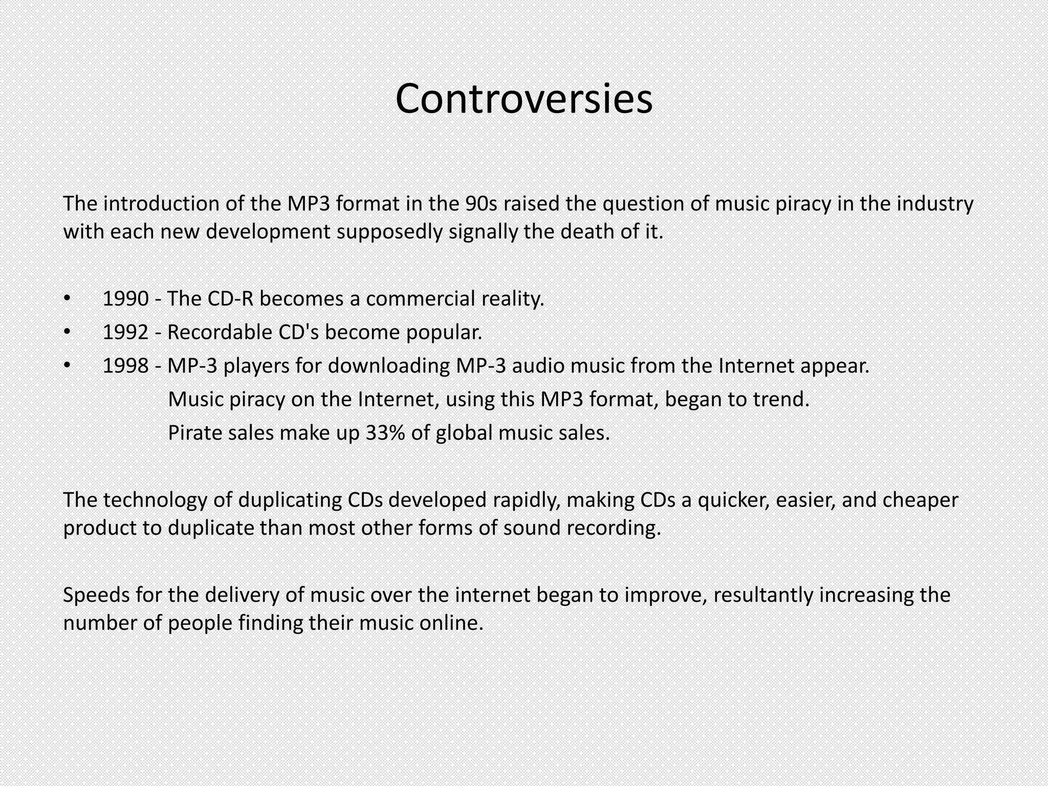 The music industry 1990s | PPTX