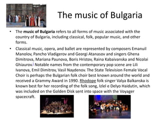 The music of Bulgaria | PPTX