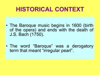 The music of the Baroque | ODP