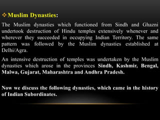 The muslim dynasties and sufi's in subcontinent | PPTX