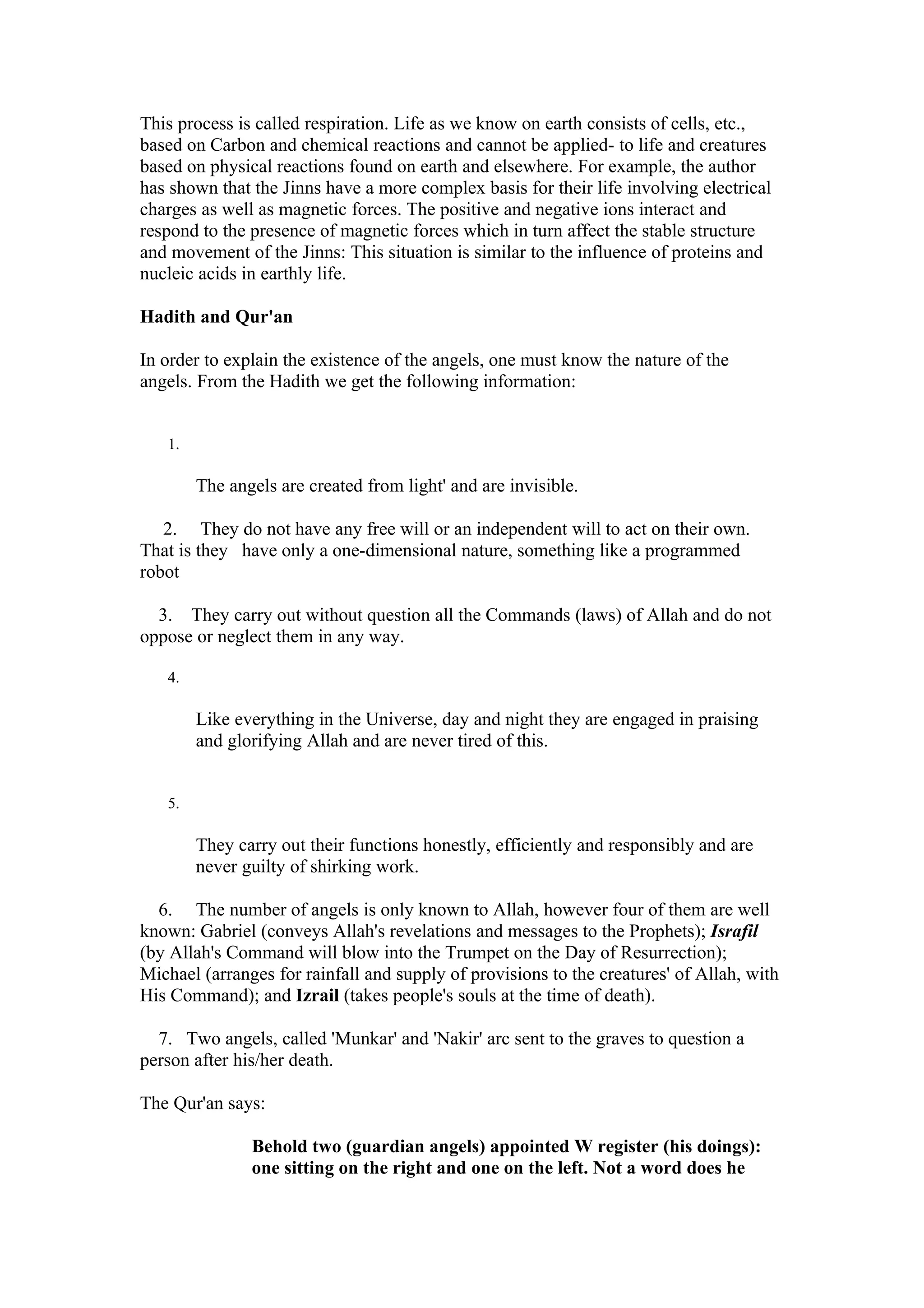 The Muslims Belief In Angels | DOC