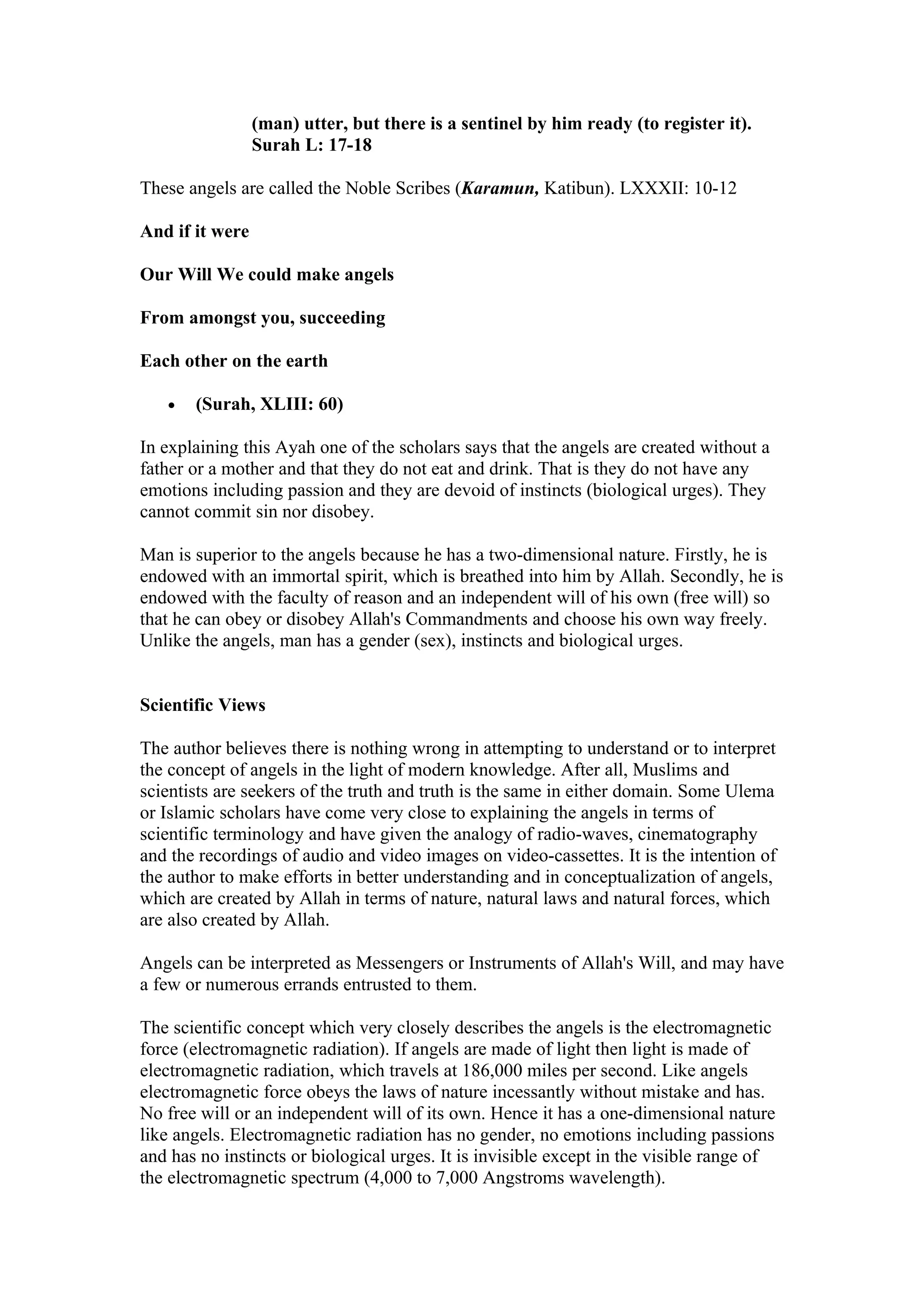 The Muslims Belief In Angels | DOC