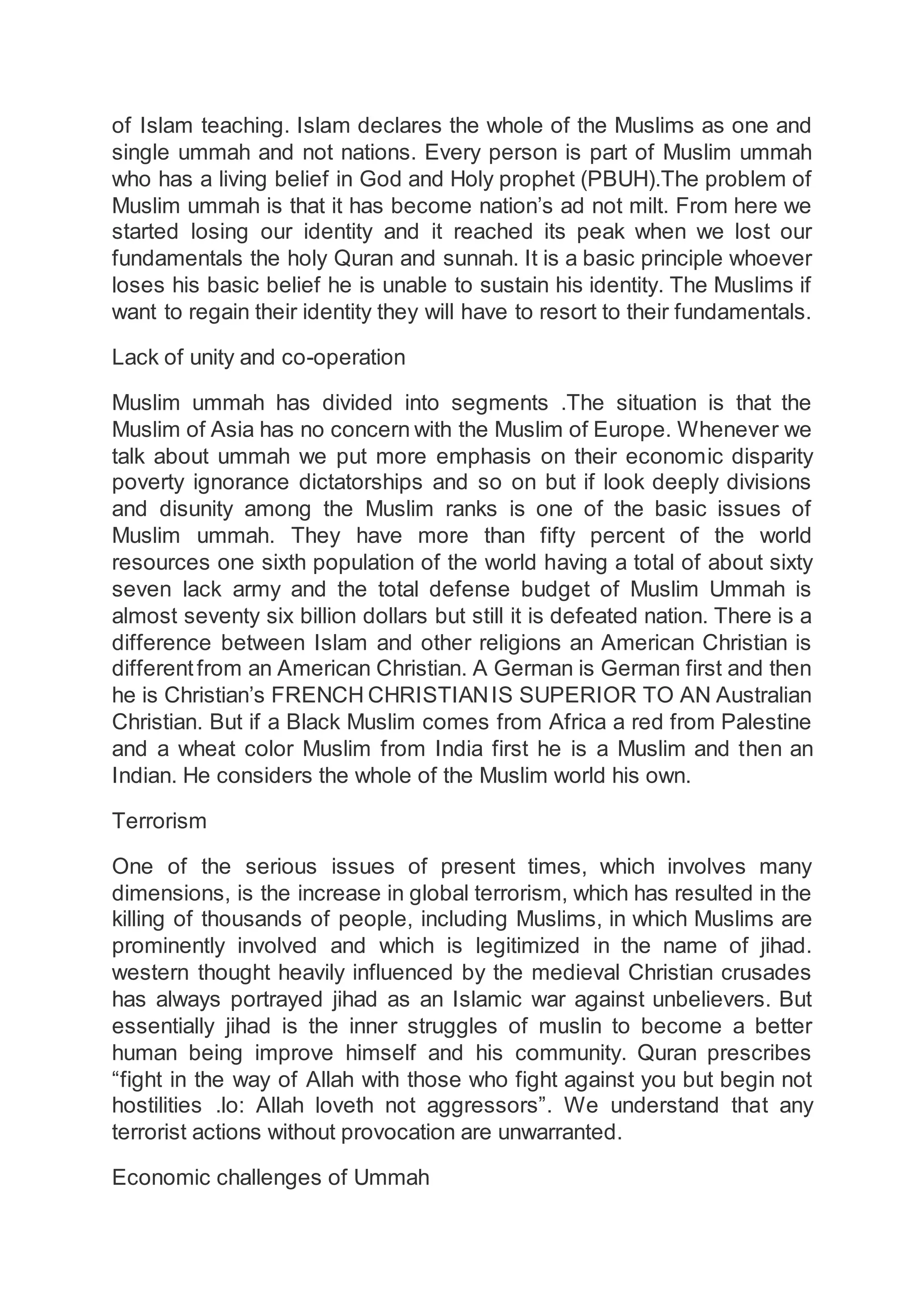 The muslim world and its problem in 21st centuryvhjgvhj | DOCX