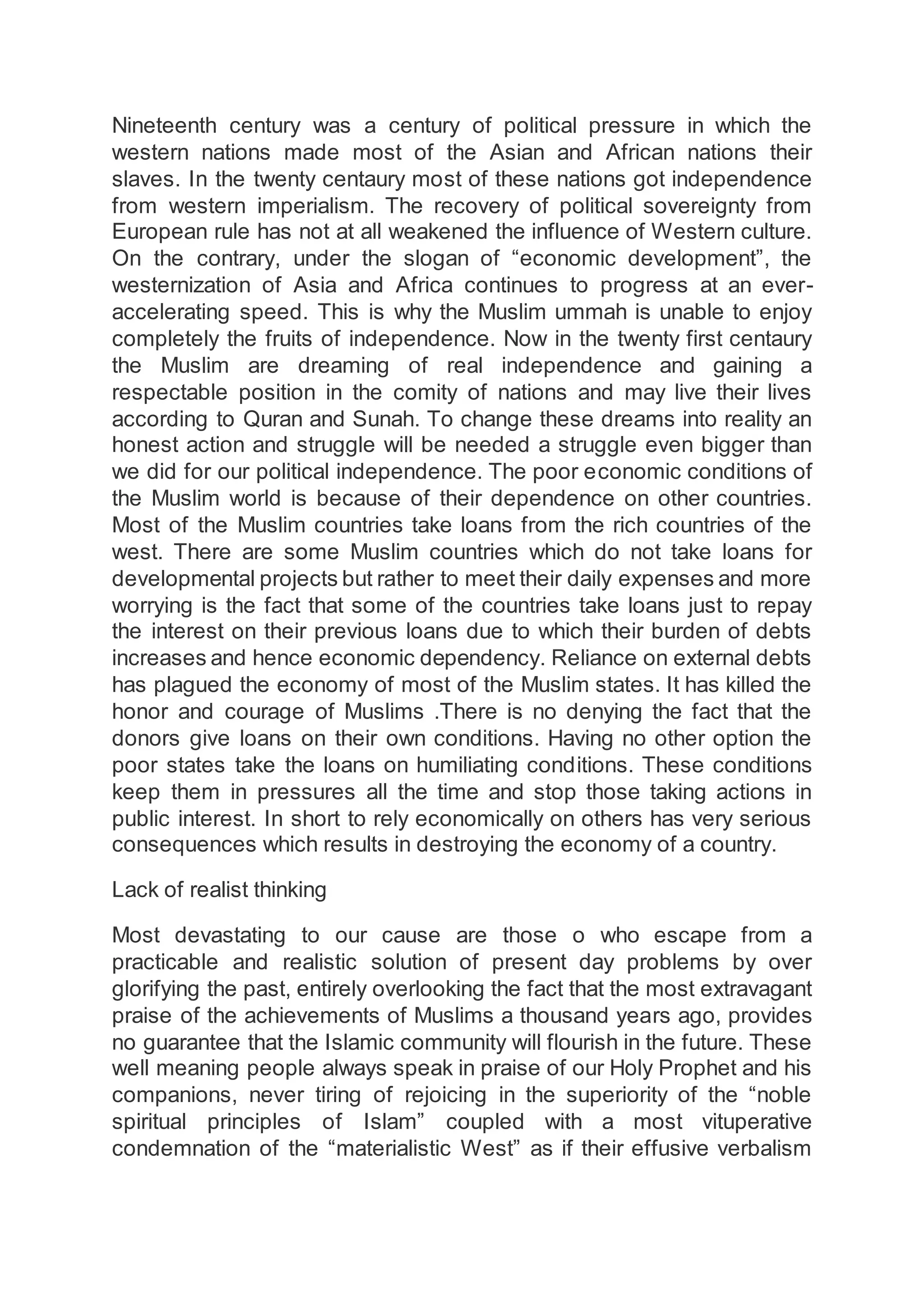 The muslim world and its problem in 21st centuryvhjgvhj | DOCX