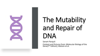The Mutability and Repair of DNA | PPTX
