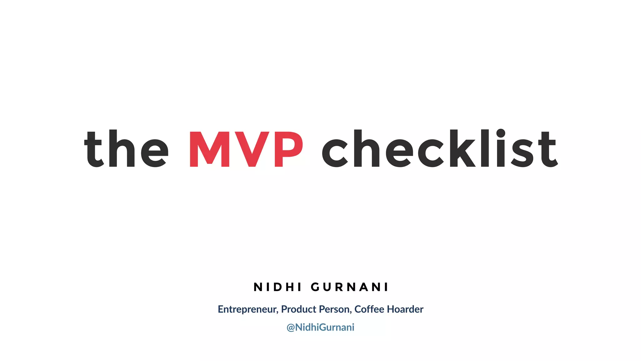 The MVP checklist | PPT