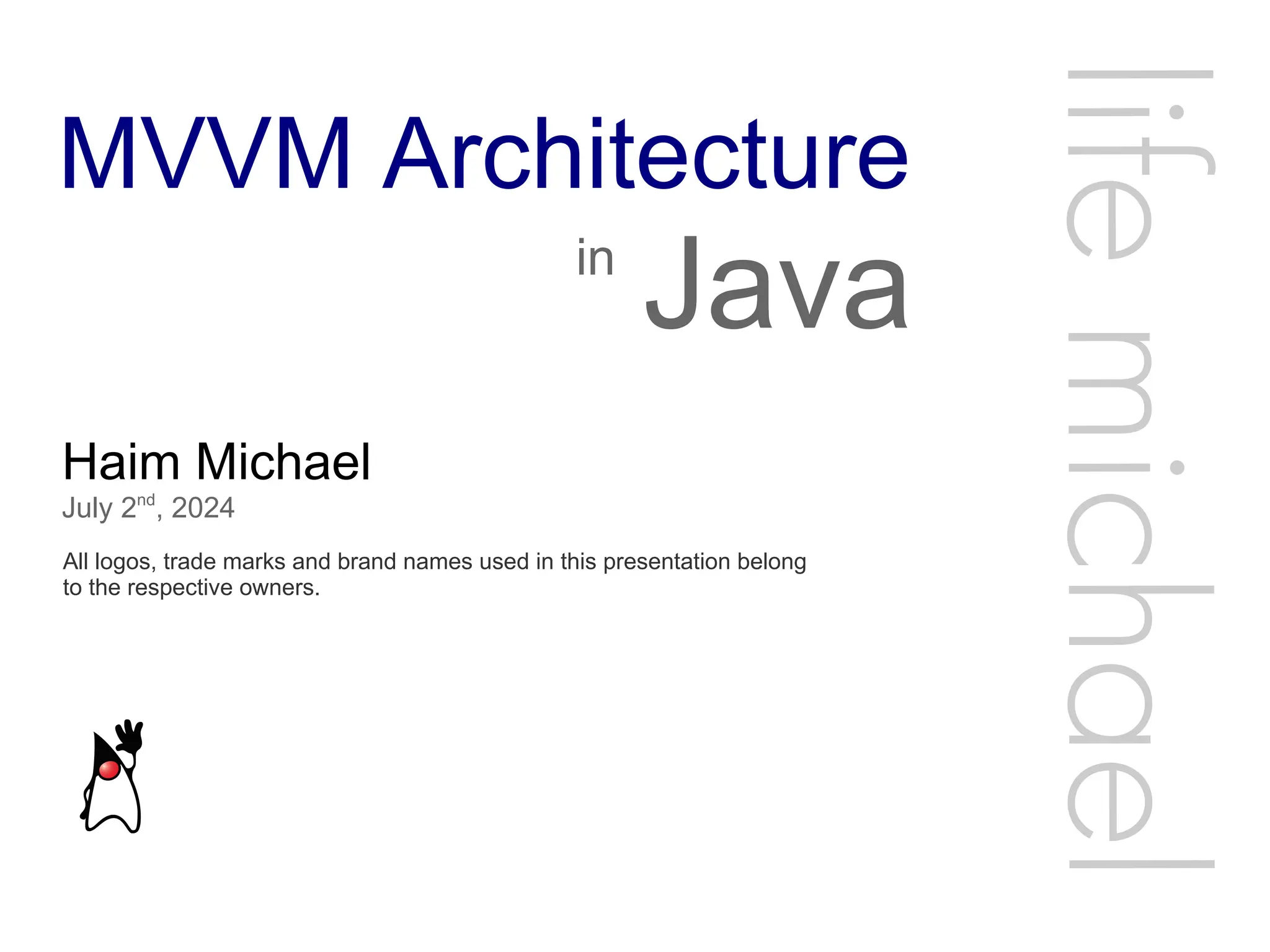 The MVVM Architecture in Java [Free Meetup] | PPT