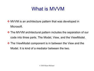 The MVVM Architecture in Java [Free Meetup] | PPT