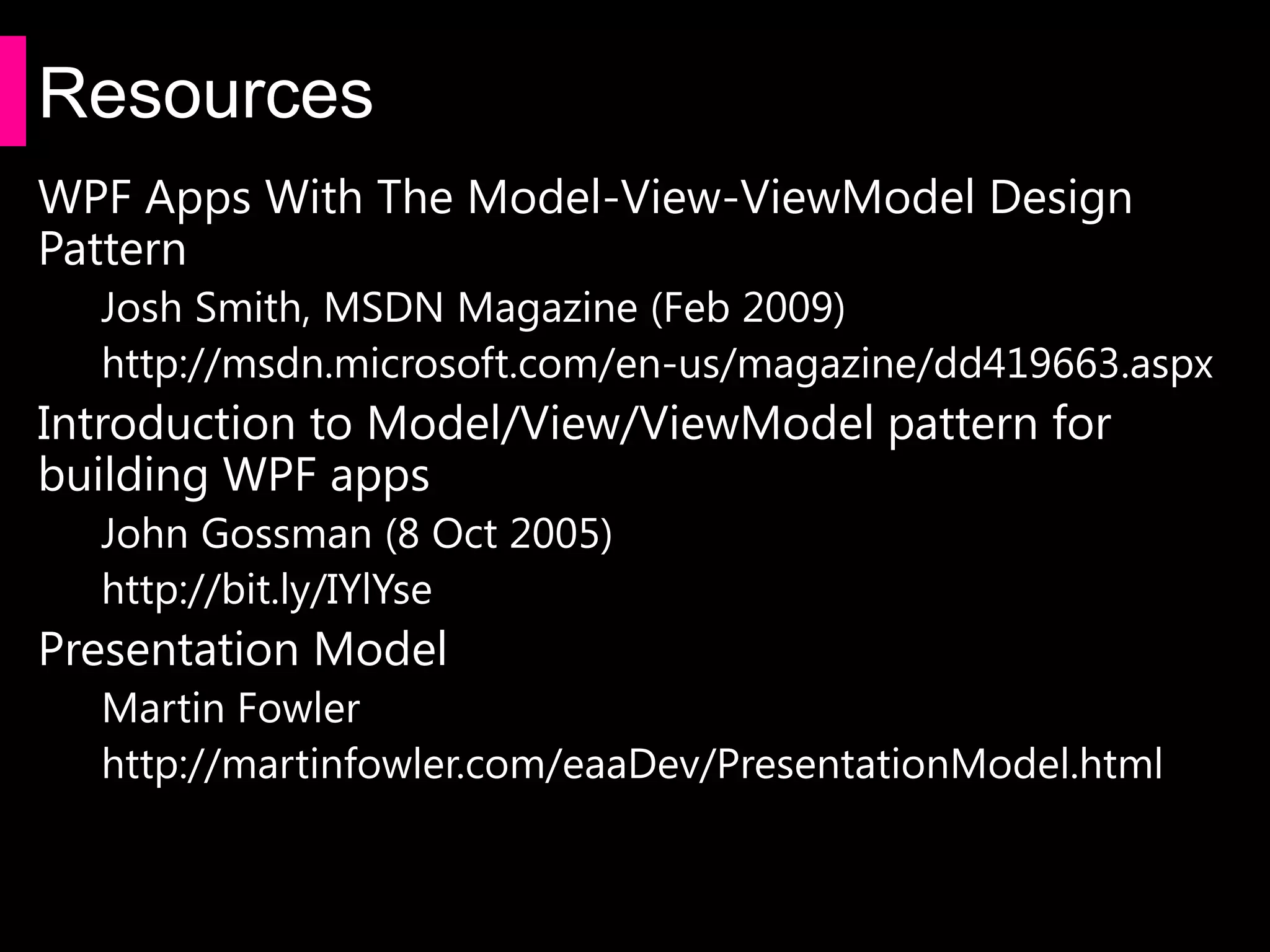 The MVVM Pattern | PPTX
