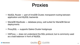 The MySQL High Availability Landscape and where Galera Cluster fits in | PPT