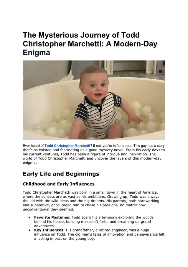 The Mysterious Journey of Todd Christopher Marchetti_ A Modern-Day ...