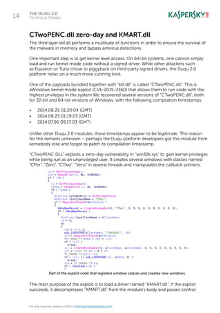 The Duqu 2.0: Technical Details | PDF