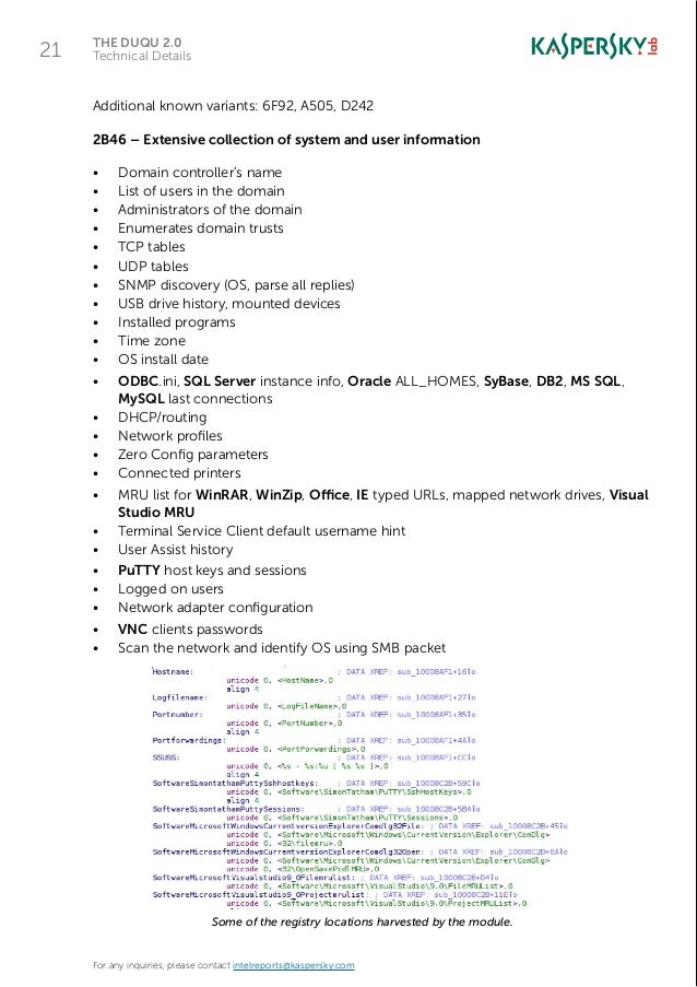 The Duqu 2.0: Technical Details