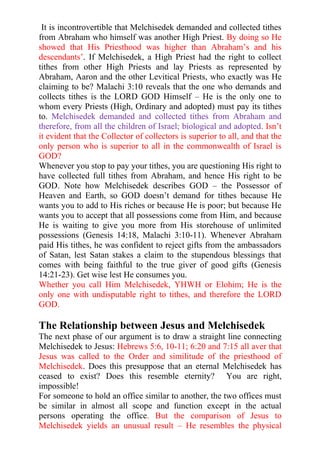 Jesus and the mystery of melchisedek | RTF