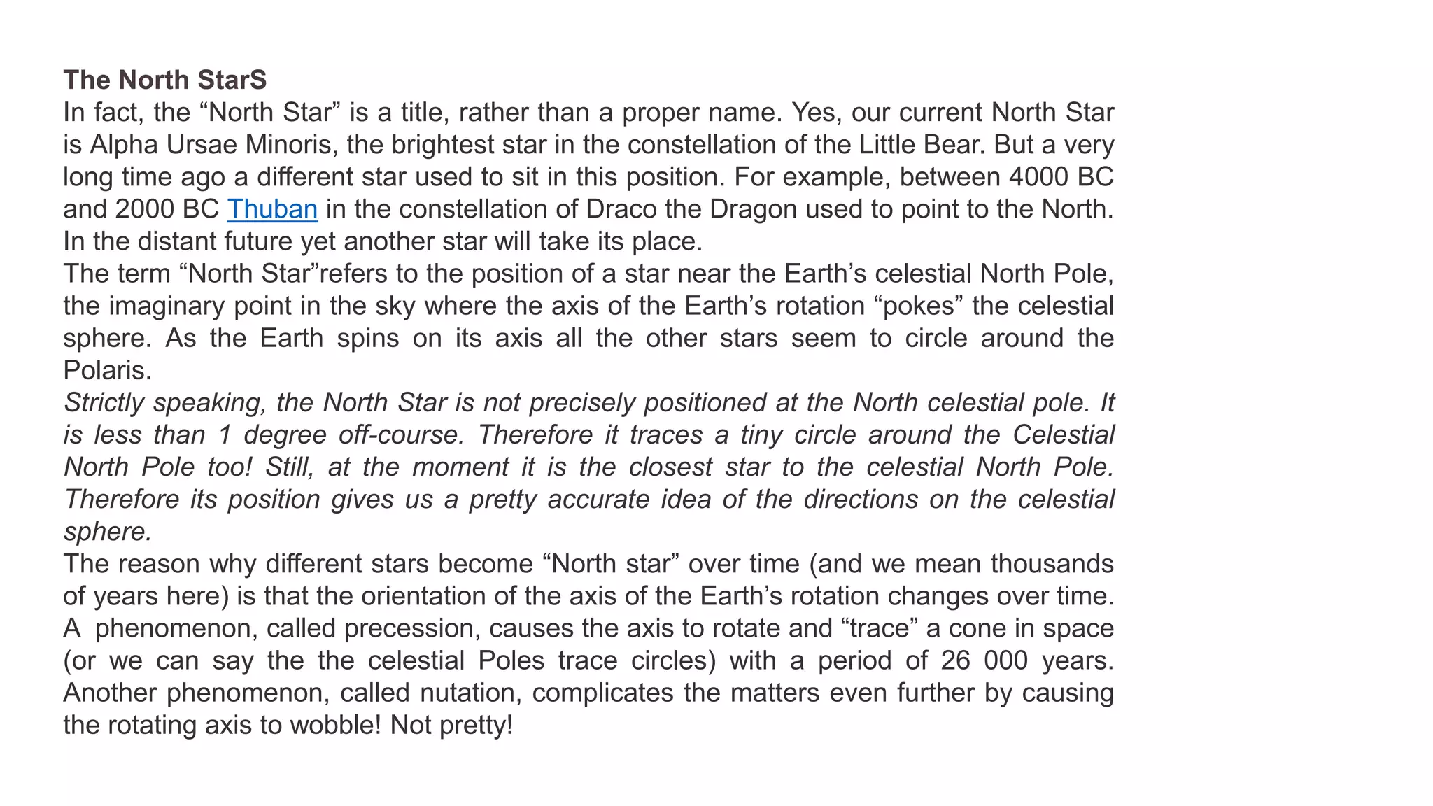 The mystery of the north star | PPT