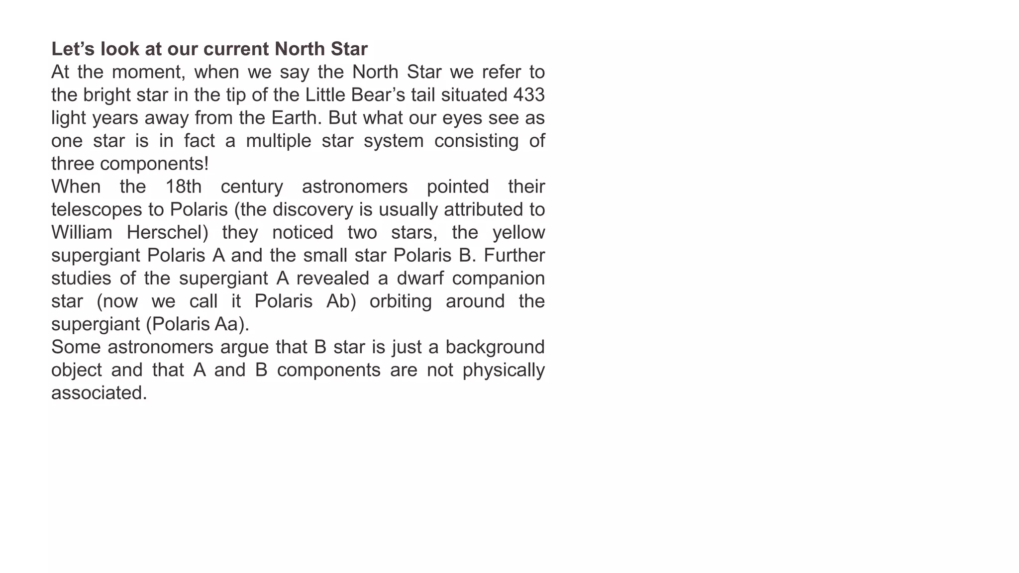 The mystery of the north star | PPT