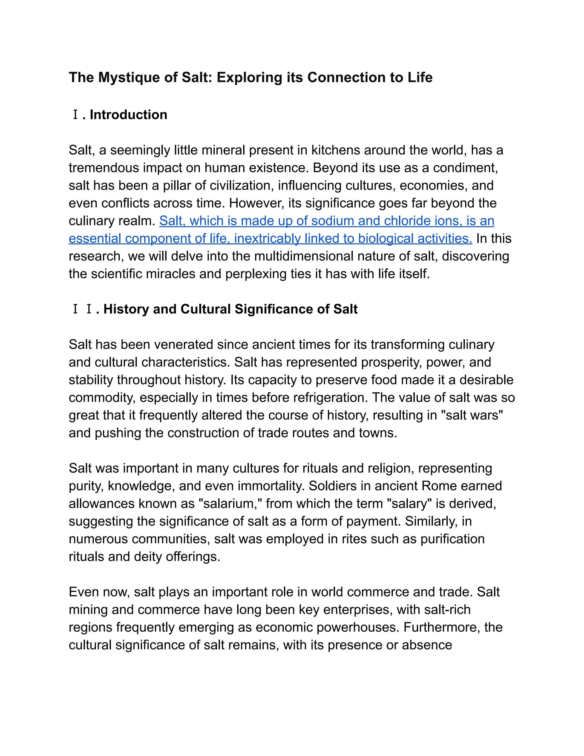 The Mystique of Salt: Exploring its Connection to Life | PDF