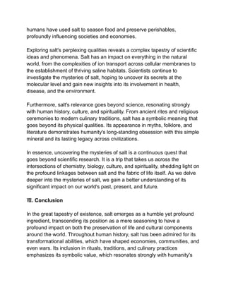 The Mystique of Salt: Exploring its Connection to Life | PDF