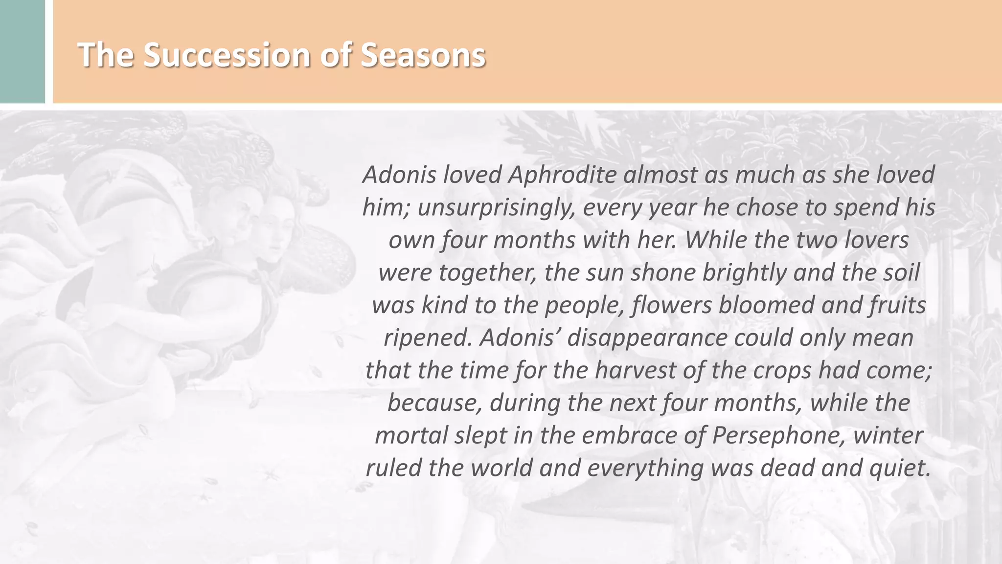 The myth of adonis and aphrodite | PPT