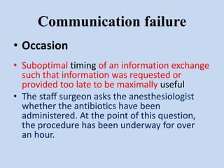 The myth of communication in Operative room By USAMA ELSAYED | PPT