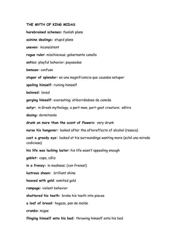 The myth of King Midas and his golden touch | DOC