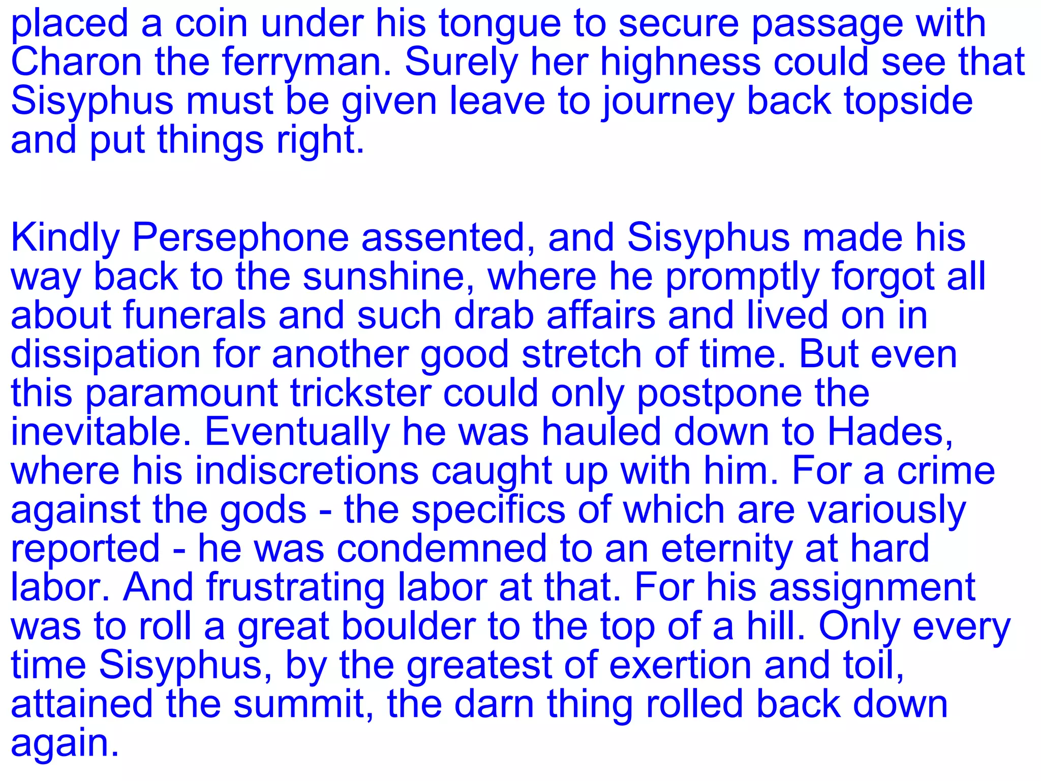 The myth of sisyphus | PPT