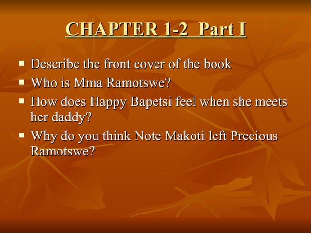 The Nº1 Ladies Detective Agency | PPT