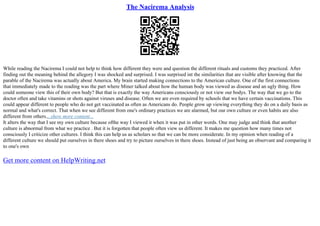 The Nacirema Tribe | PDF