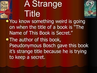 The name of this book is secret | PDF