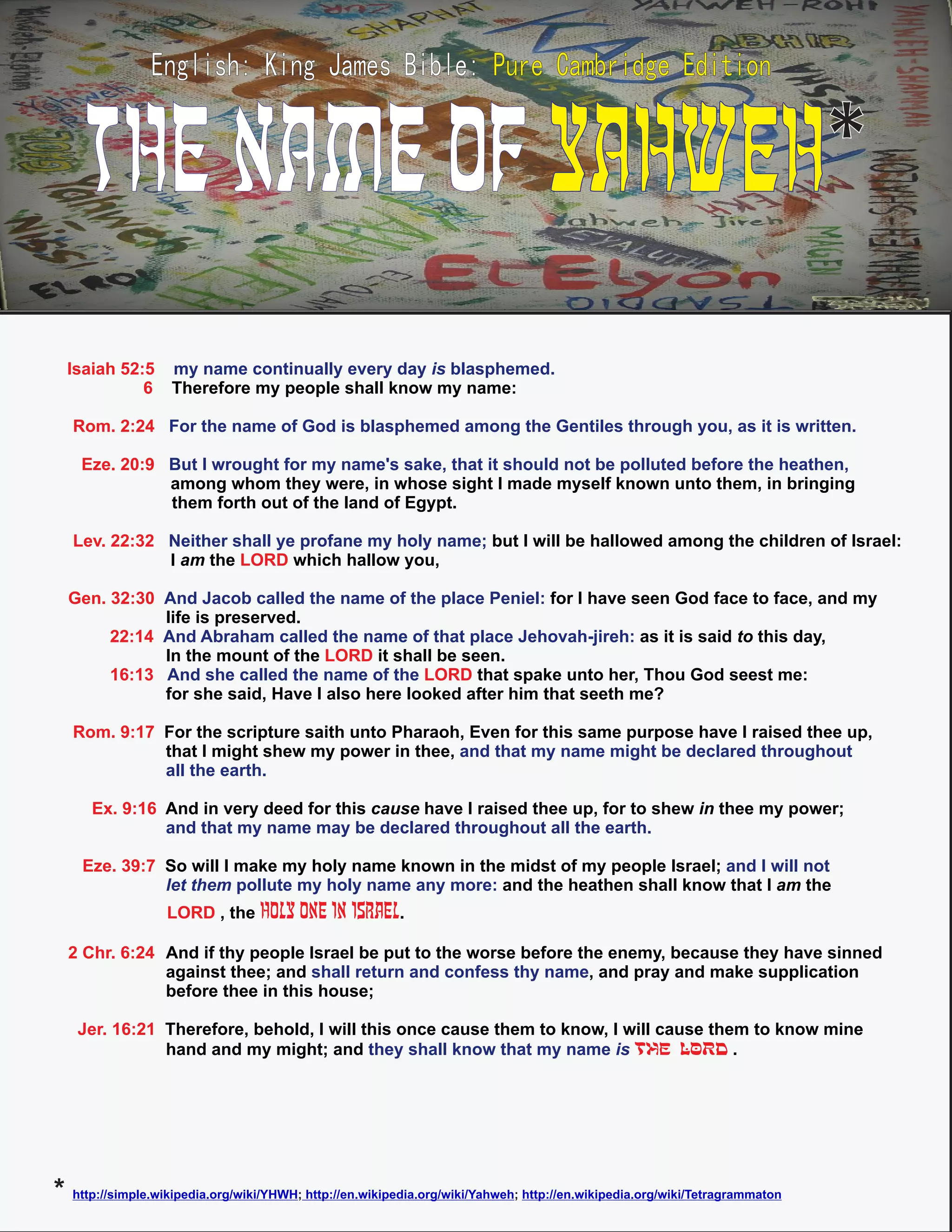 The Name of YHWH | PDF