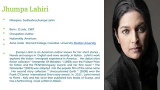 A Study of "The Namesake" by Jhumpa Lahiri | PPTX