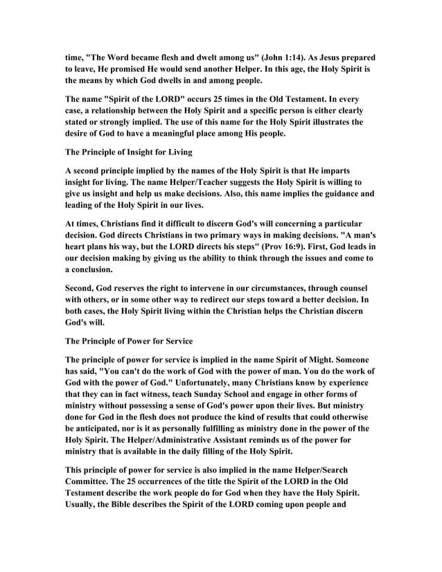 The names and titles of the holy spirit | RTF | Christianity | Religion ...