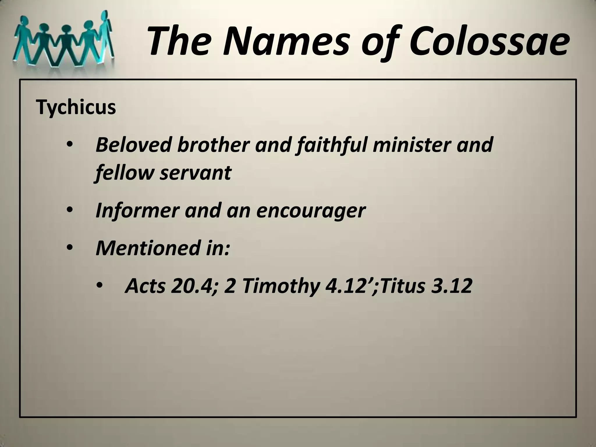 The Names Of Colossae | PPTX