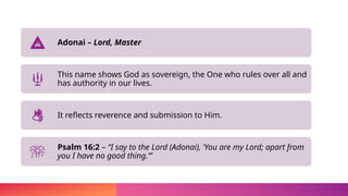 The names of God - Different names mentioned in the Bible | PPTX